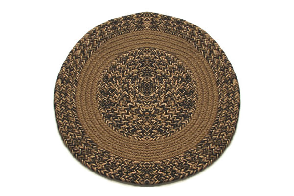 Charles Blend - Light Brown Band - Round Braided Rug