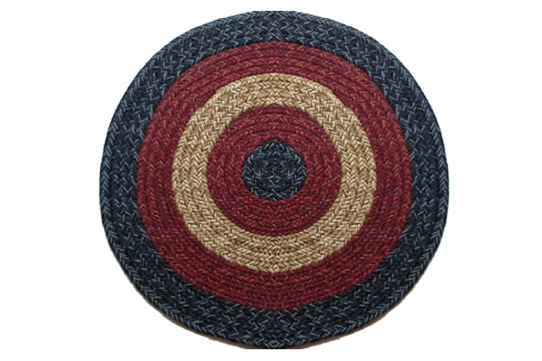 Massachusetts - Country Navy & Burgundy - Round Braided Rug