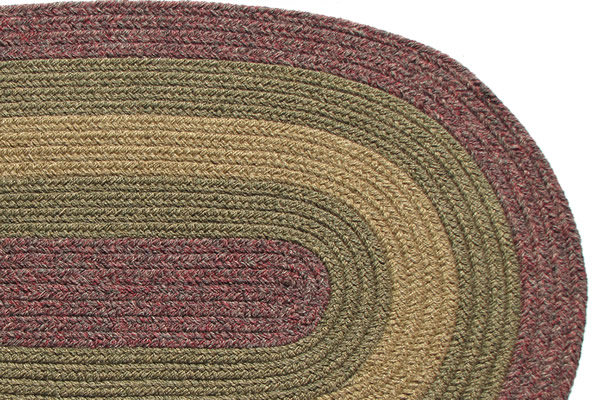 Massachusetts - Heather Red & Sage - Braided Rug